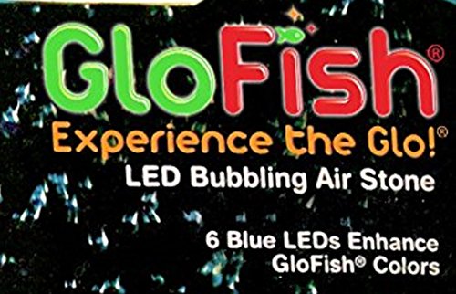 GloFish Blue LED Bubbler, Aquarium Lights With Air Stone For Fish Tanks 2.6-Inch x 4-Inch x 0.5-Inch