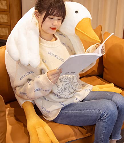 BXEBUI Giant White Goose Stuffed Animal, Very Big Huge Goose Plush Pillow Toy, Cute Duck Plush Throw Pillow (20 in)