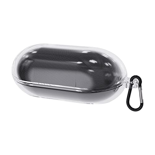 Geekria TPU Case Cover Compatible with Sony WF-C500 True Wireless Earbuds, Earphones Skin Cover, Protective Carrying Case with Keychain Hook, Charging Port Accessible (Clear)
