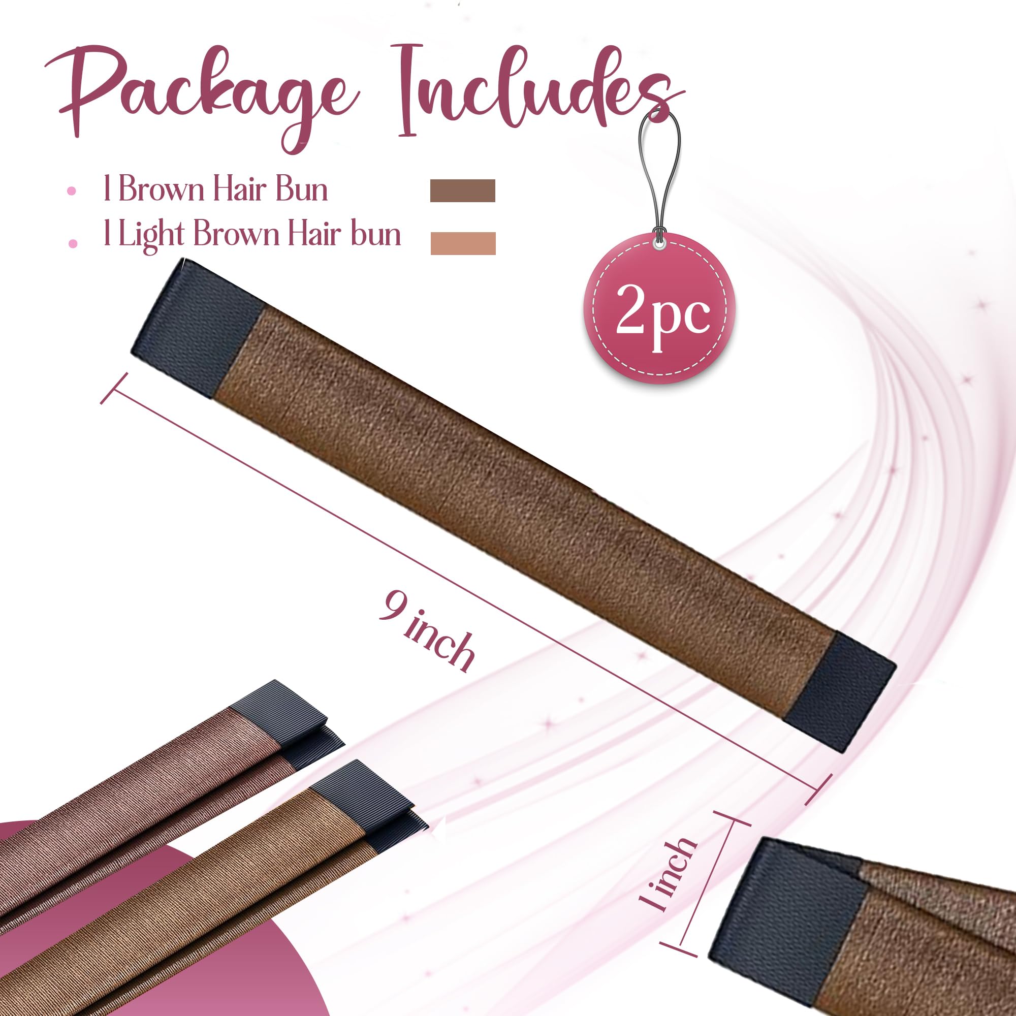 Women's Hair Bun Maker French Twist Hair Fold Wrap Snap by Andlane (1 Brown, 1 Light Brown)