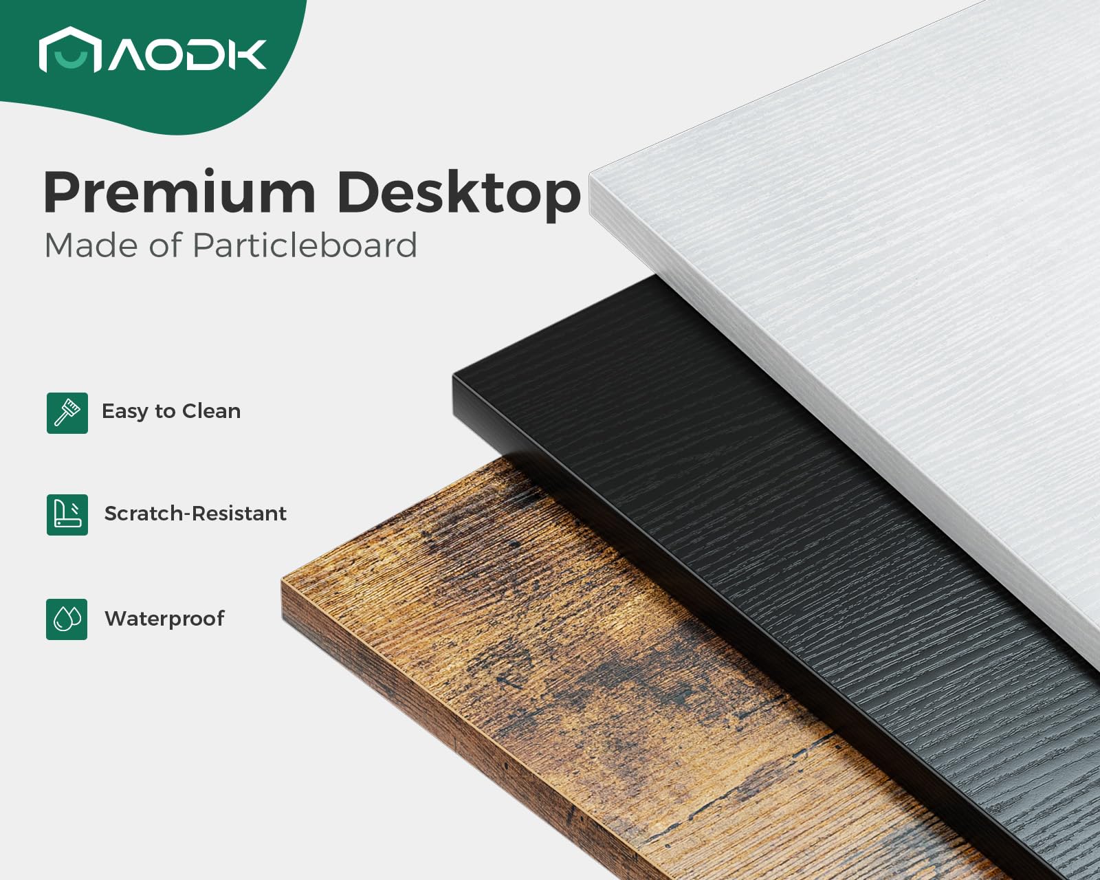 AODK Small Computer Desk with Keyboard Tray, 40 Inch Office Desk with Power Outlet, Work Desk with Drawer, Reversible Desk with Adjustable Monitor Shelf and Storage Shelf for Home, Rustic Brown