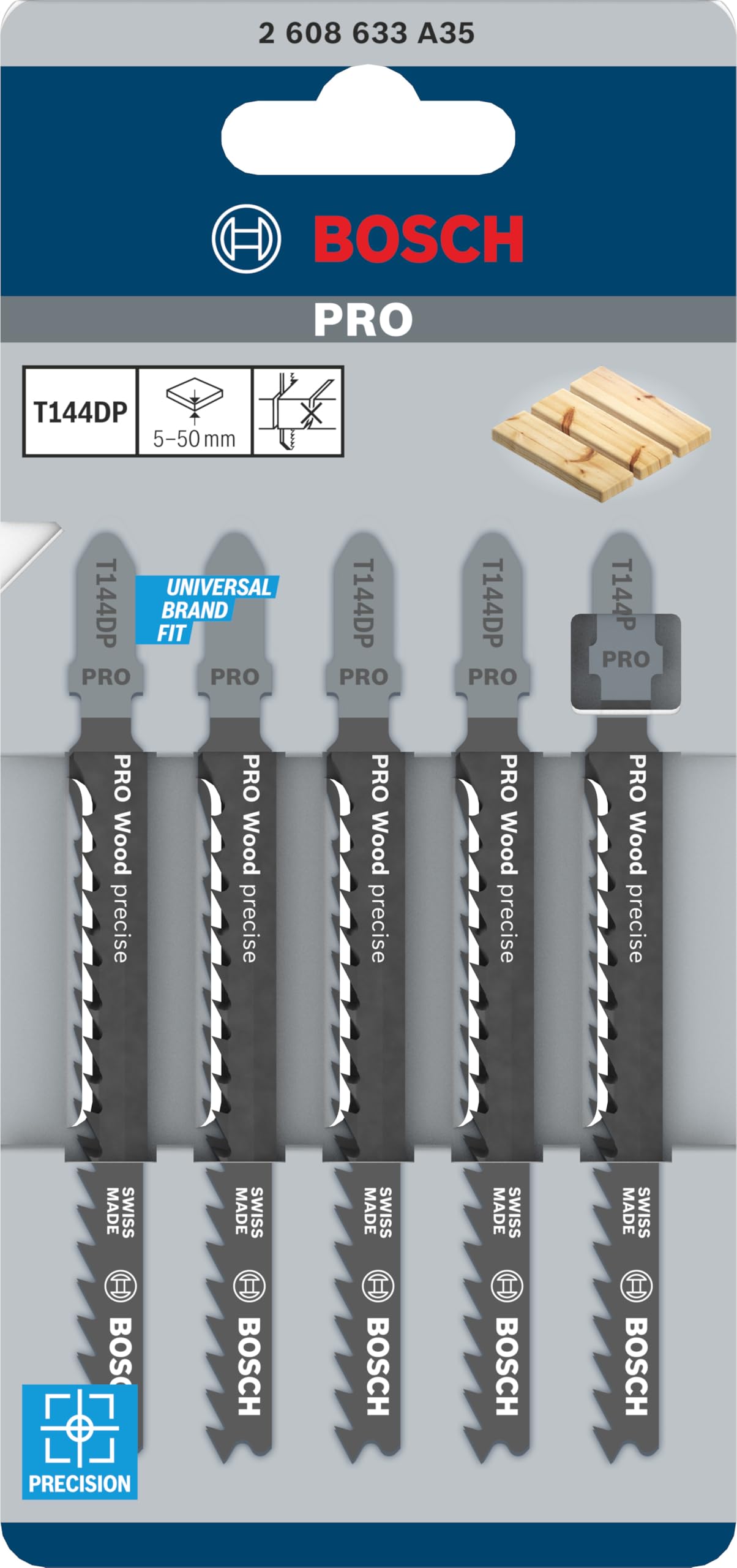 Bosch 2608633A35 Jigsaw Blade "T 144 DP" (5 Piece)