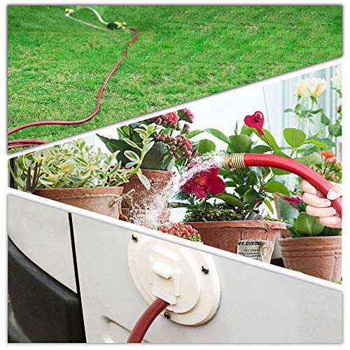 Solution4Patio Homes Garden Hose No Kink 3/4 in. x 25 ft. Red Water Hose, No Leaking, Heavy Duty, Brass Fittings 12 Year Warranty, No DOP, Environmental-Friendly