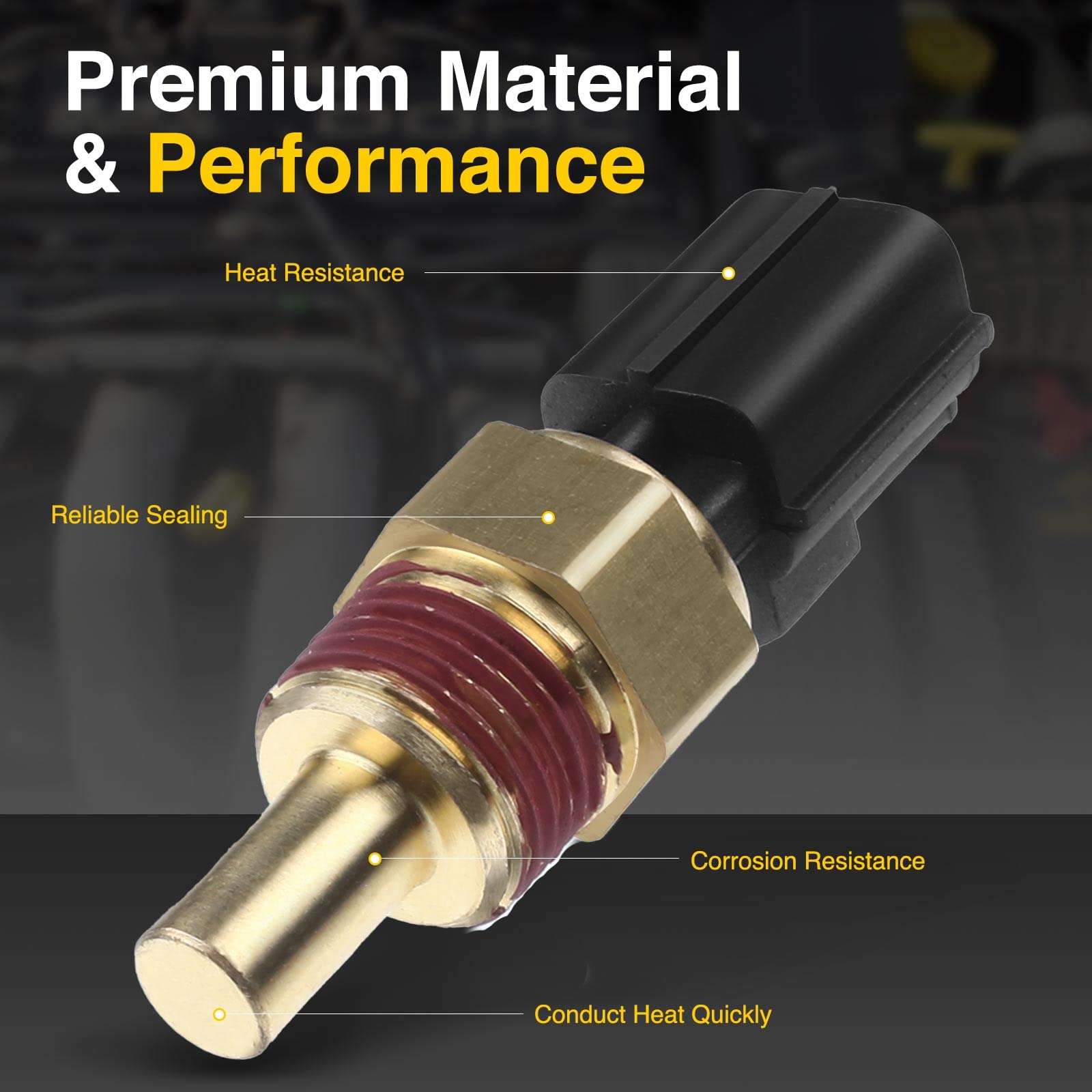 A-Premium Engine Coolant Temperature Sensor Compatible with Chrysler Sebring Town & Country Dodge Avenger Caravan Dakota Durango Neon Jeep Grand Cherokee Mitsubishi