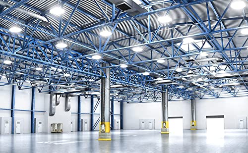 Viugreum 500W UFO LED High Bay Light, 50000LM 6000K-6500K Daylight White Ultra Thin LED Warehouse Lighting, IP65 Waterproof Commercial Bay Lighting for Garage Barn Workshop Residential