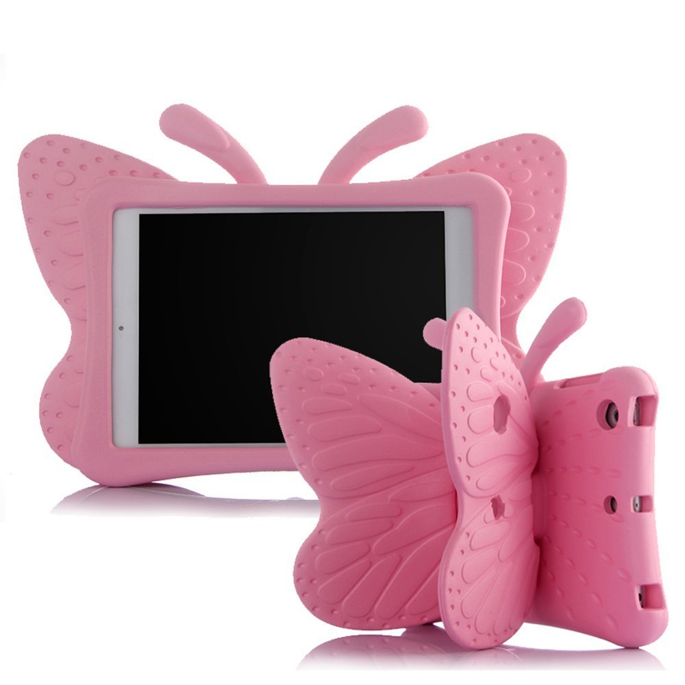 Ipad Mini Case,ER CHEN(TM) Kids Light Weight Cute Butterfly Design Shock Proof EVA Foam Series Case for Ipad Mini/Mini 2 / Mini 3 / Mini 4(Pink)