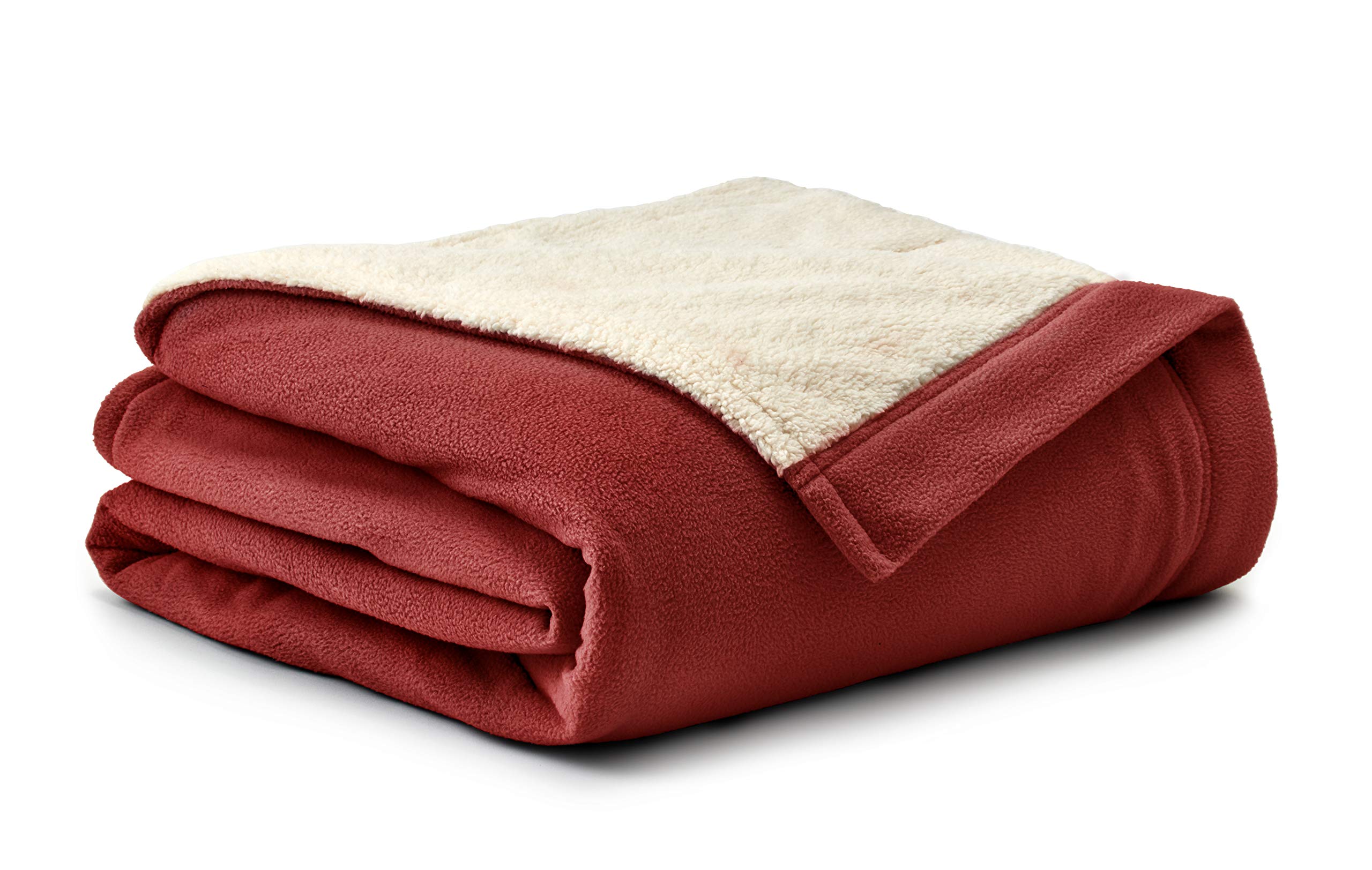 Eddie Bauer - Full Heated Blanket, Soft Fleece Electric Blanket with Sherpa Reverse, Warm Bedding with Low-Voltage Technology (Redwood, Full)