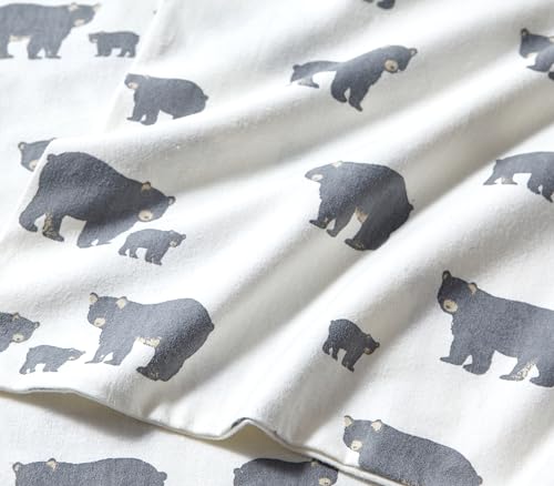 Eddie Bauer - Queen Sheet Set, Warm Breathable Cotton Flannel Bedding with Deep Pockets, Brushed for Extra Softness, Cozy Home Decor, Oeko-Tex Certified (Bear Family, Queen)
