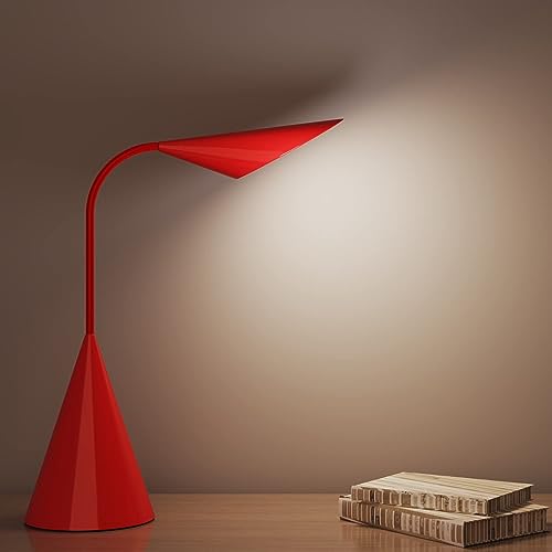 Anivia LED Desk Lamp for Bedroom, Table Lamp for Living Room for Reading & Working, Lamp with 4 Lighting Modes, Touch Lamp with Sensitive Control, Eye-Caring Office/Bedside Lamp (Red)