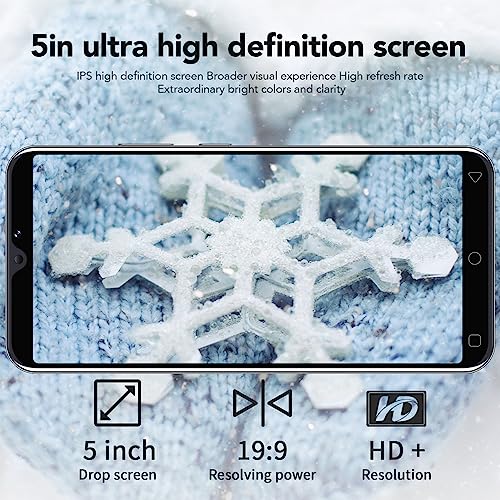 DAUERHAFT Face Recognition Cellphone, 5in Smartphone 8MP Rear Camera 3G 5in HD Screen for Work(#1)