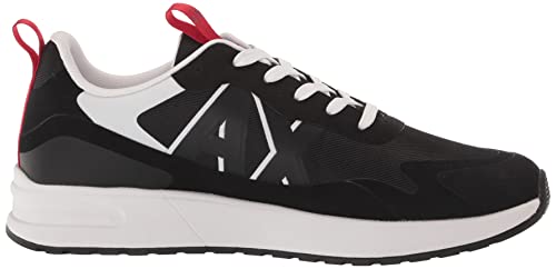 A|X Armani Exchange Men's Pop Color Fashion Sneakers, Black+Black, 10.5