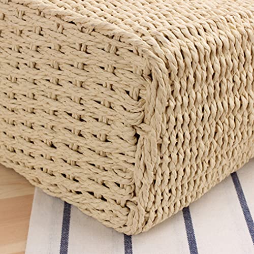 H.S.G.K Women's Summer Handbag Casual Multifunctional Shoulder Bags Straw Handbag Ladies Vintage Square Basket