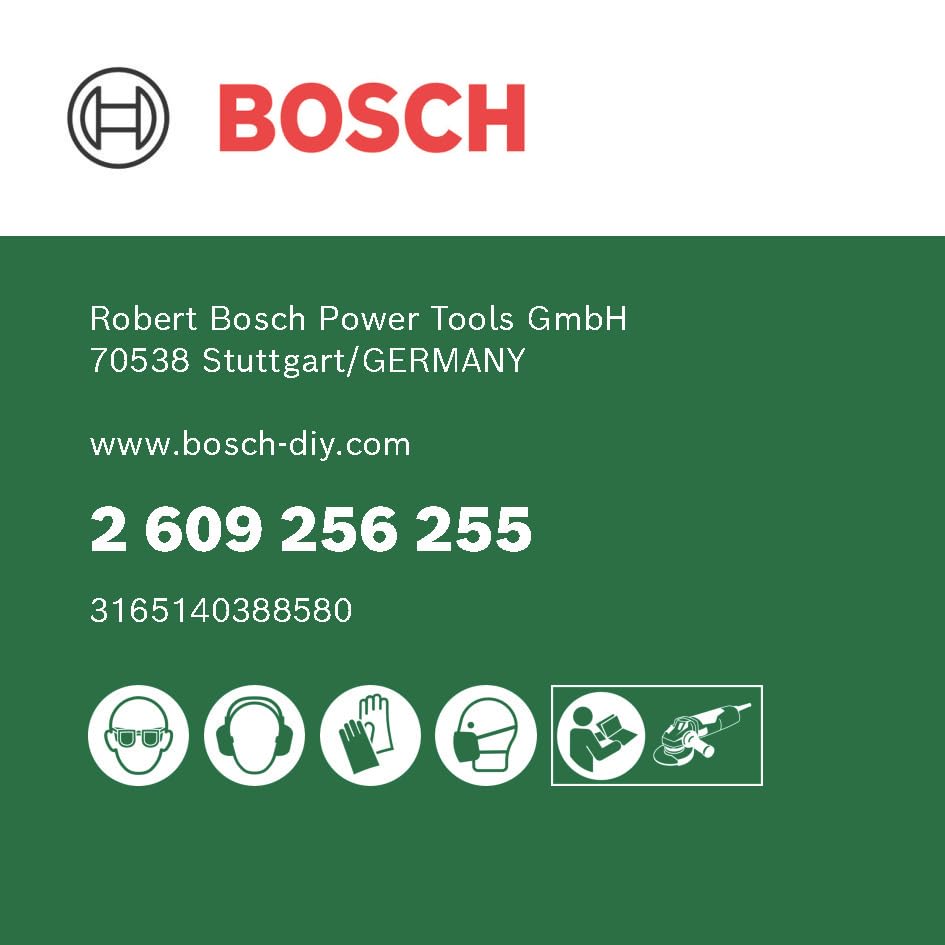 Bosch 2609256255 Fibre Sanding Disc Set for Angle Grinder Clamped for Wood and Metal 180 mm Disc, 22 mm Bore, 12 Pieces Mixed Grit