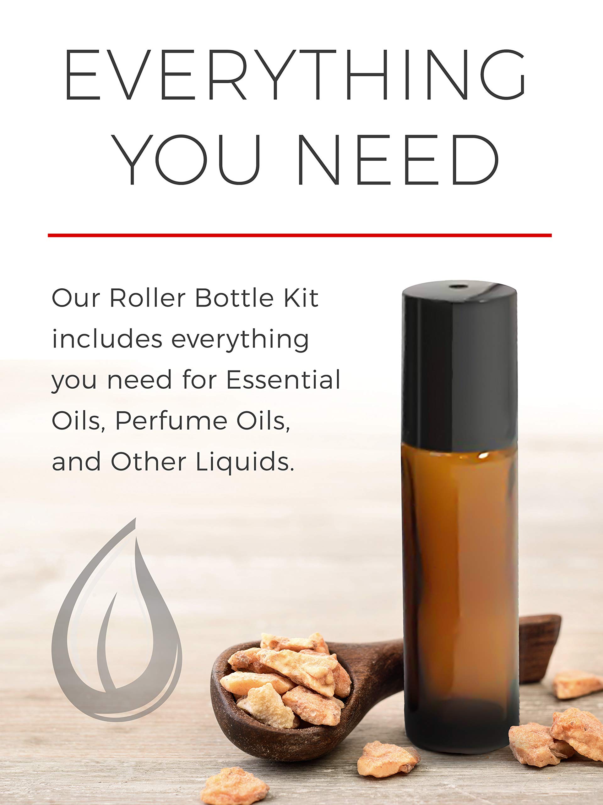 iPrimio Amber Brown Roller Bottles Set, 10 ml Roll On Stainless Steel Roller Balls for Essential Oils, Includes Droppers, Opener, and Labels for Essential Oils, Perfume, Refillable 6 Pack UV Amber