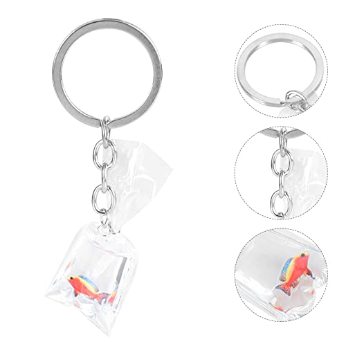 Generic Fish Charm Keychain Fish Water Bag Charms Tropical Fish Key Ring Bag Pendant Decors Orange 5.20X2.70X0.20cm 25G7A31H103GPEMH
