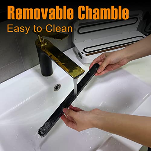 HOMARK Vacuum Sealer Machine, Digital Display Smart Function Household 80 kPa Food Saver Vacuum Sealer with Tempered Glass Surface, Dry Moist Mode, Includes 10 Vacuum Bags 6βx10β, 3 Food Modes,2 Pump Speed, Lab Tested