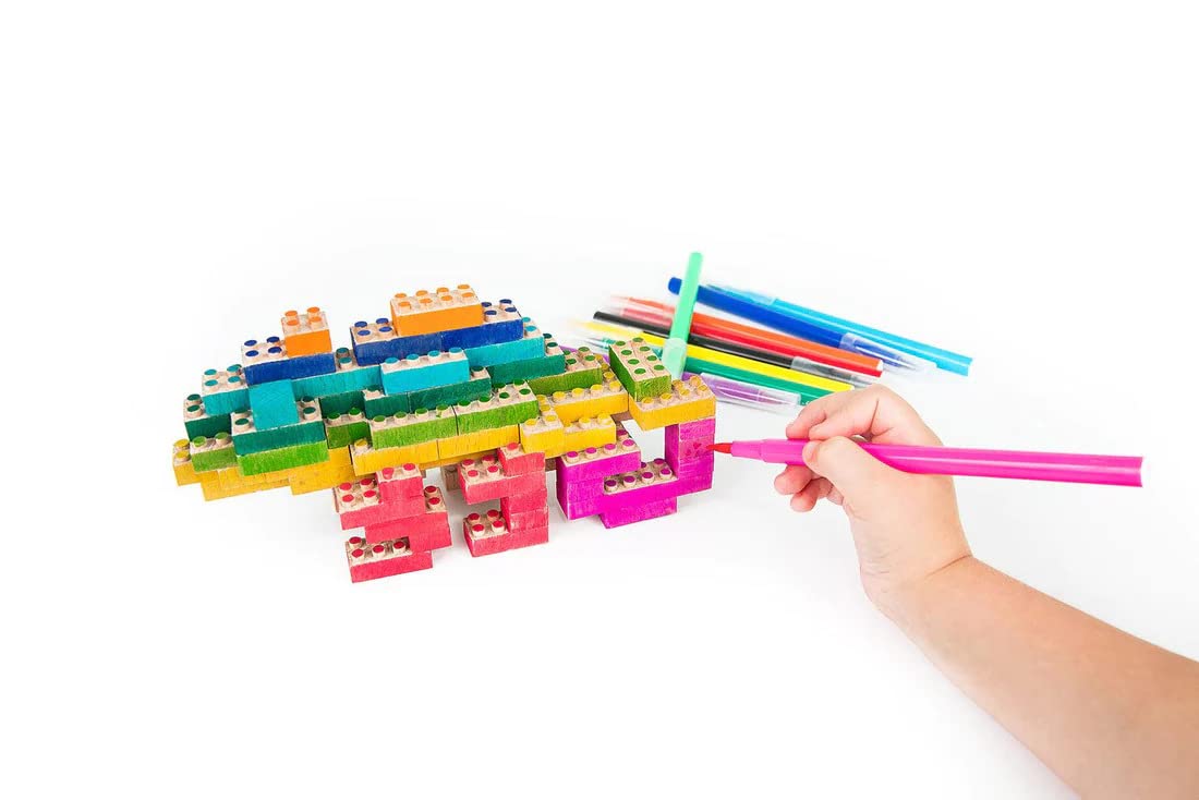 Eco-Bricks 3 in 1 Builds Reptiles - Earth-Friendly Kids Building Blocks - Create 3 Different Reptiles - Chameleon, Snake, Alligator