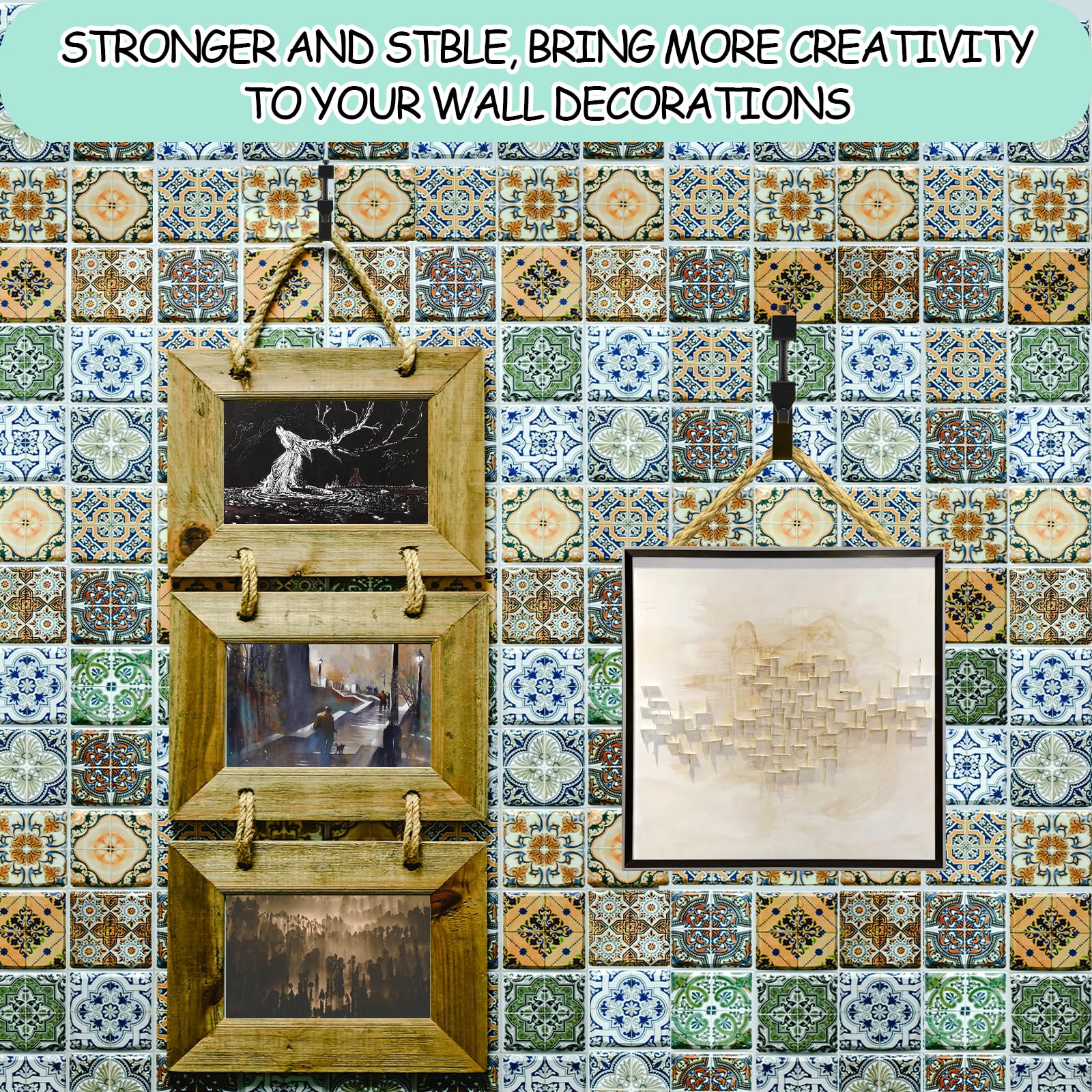 6PCS Stainless Steel Brick Wall Clips - Heavy Duty Adjustable Hooks for Picture Frames, Flower Baskets & Outdoor Decor. No-Drill Brick Hangers Set