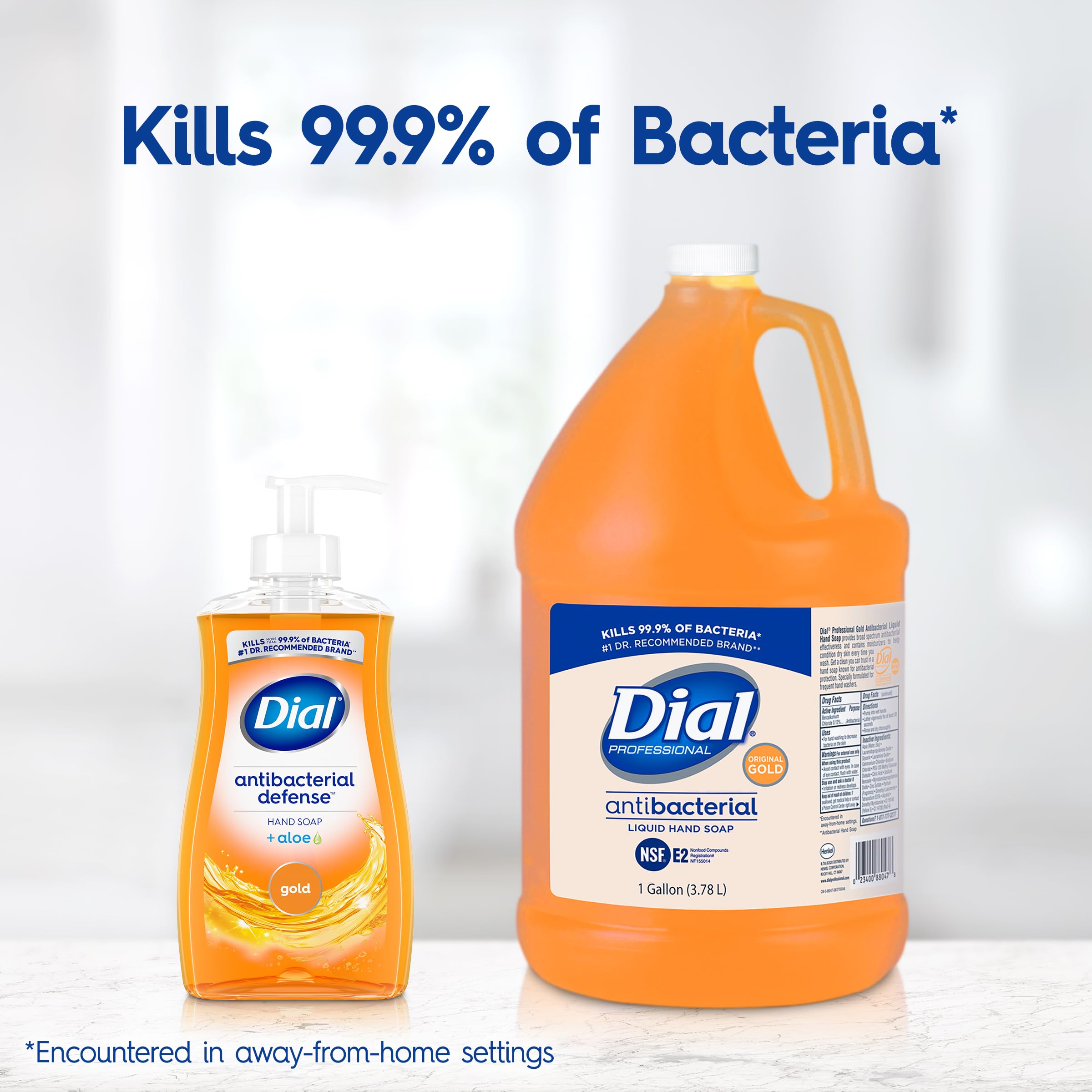 Dial Professional Gold Antibacterial Liquid Hand Soap, 1 Gallon Refill Bottle, 128 Fl Oz