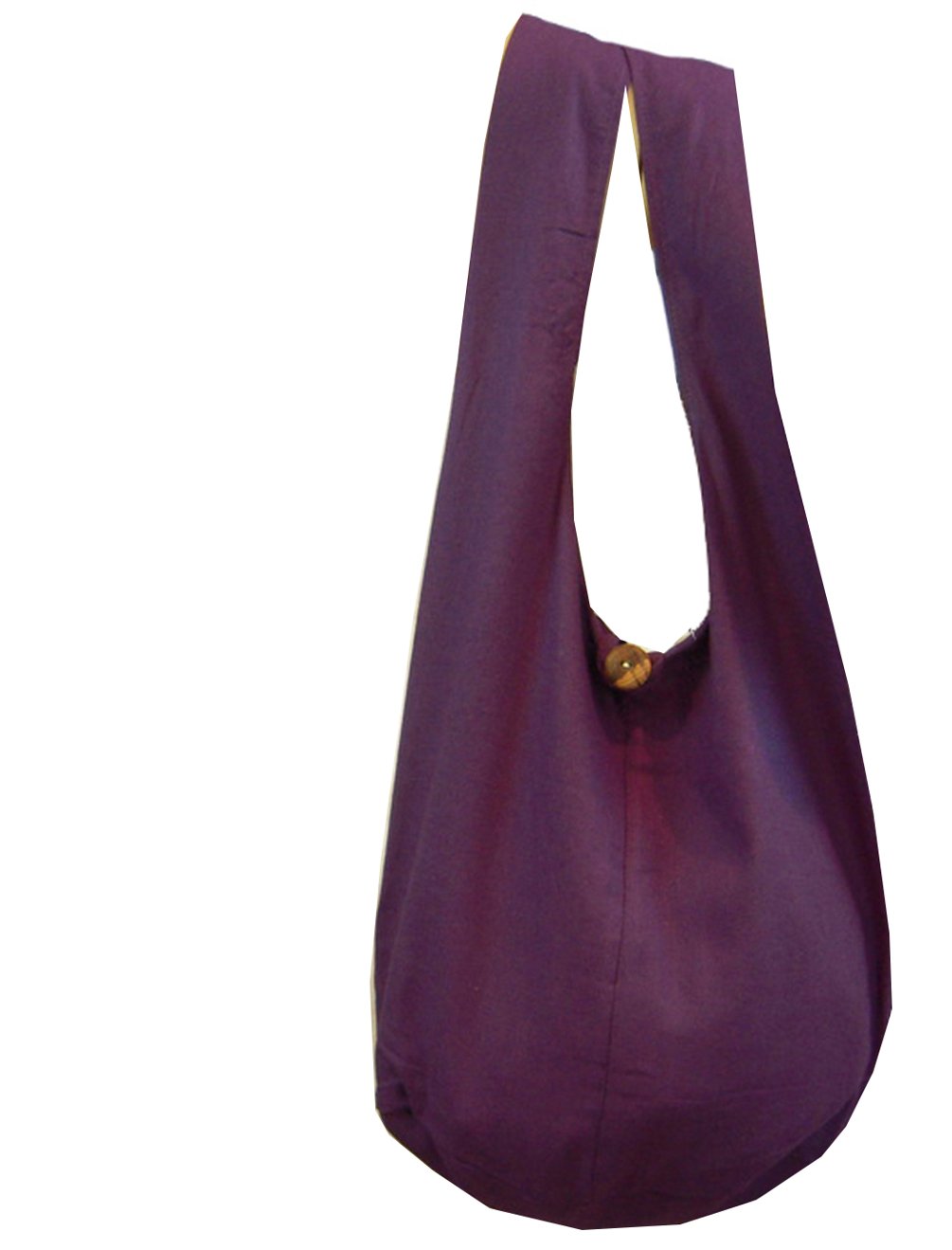 BTP! Thai Monk Buddha Cotton Sling Crossbody Messenger Bag Shlouder Purse Hippie Hobo Medium (Eggplant M5)