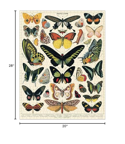 Cavallini Papers & Co. Butterflies 1,000 Piece Puzzle, Multi