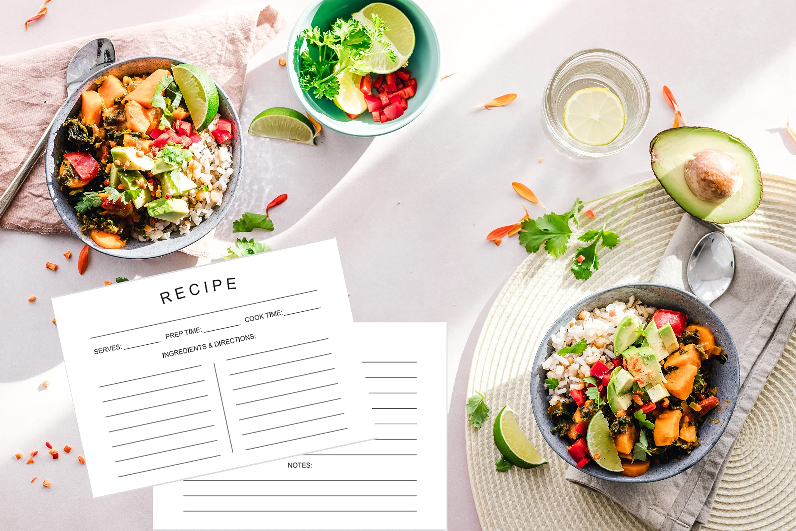 75 Count Recipe Cards 4x6inch Double Sided Thick Card Stock Fit with Recipe Binder Recipe Box Modern Minimal Design