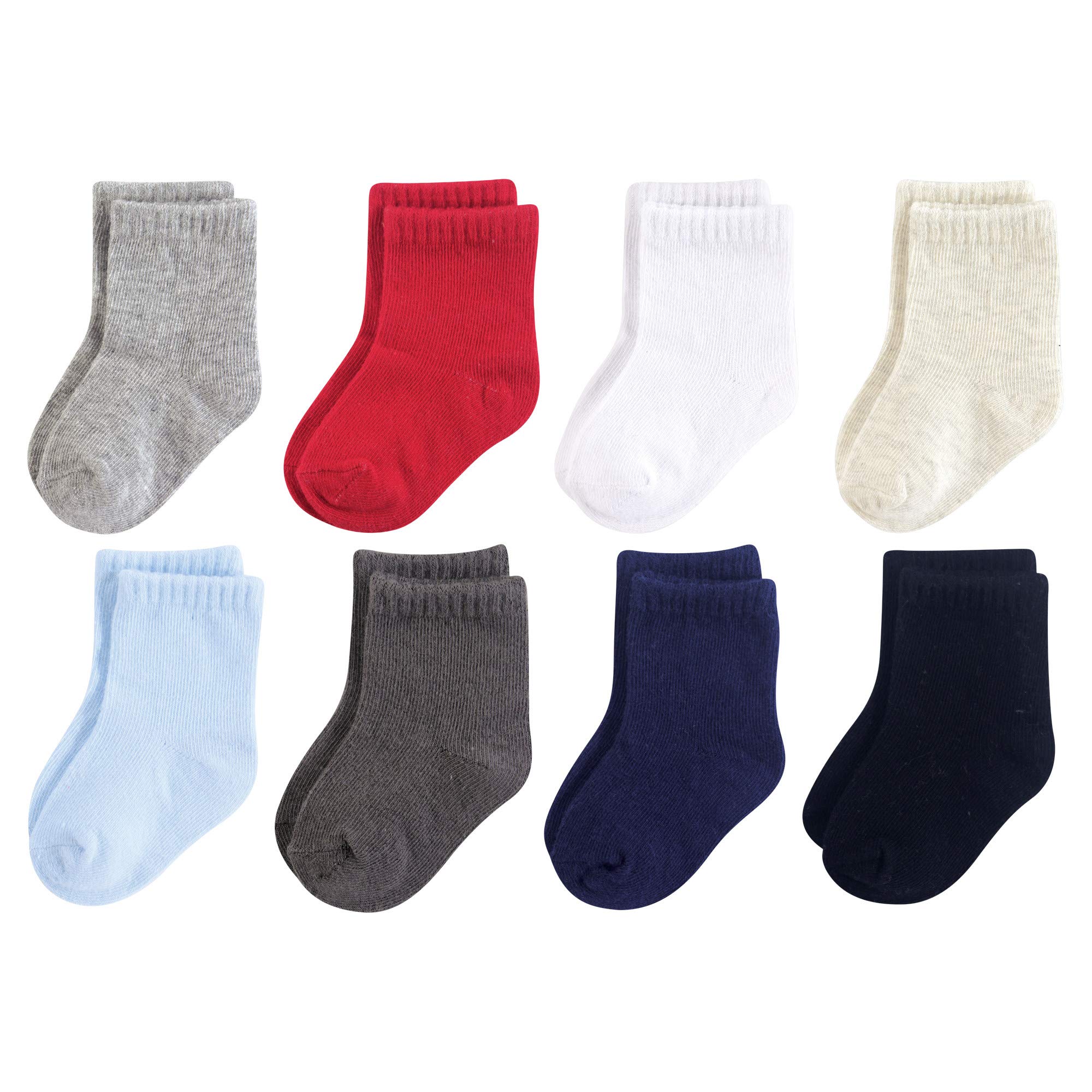 Luvable Friends Unisex Baby Fun Essential Socks, Blue Red, 0-6 Months