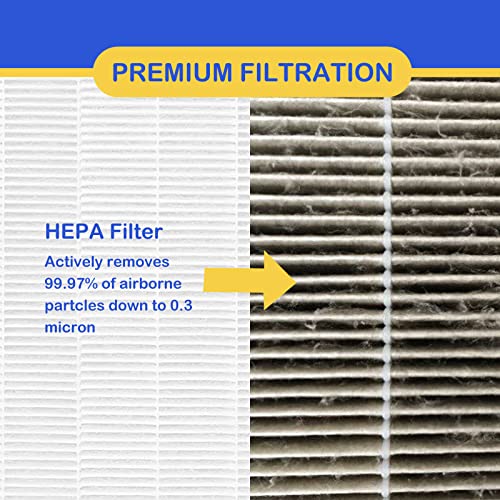 C545 True HEPA Replacement Filter S Compatible with Winix C545, B151, P150, 9300 Air Purifier, Replaces Winix Filter S 1712-0096-00 and 2522-0058-00, 2 HEPA Filter + 8 Carbon Filter