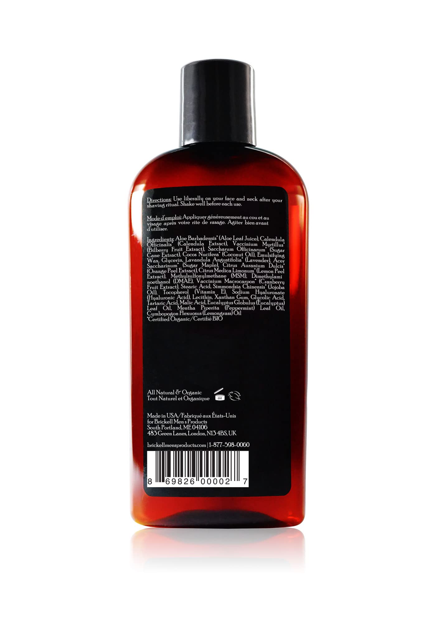 Brickell Men's Products Instant Relief Aftershave for Men, Natural and Organic Soothing After Shave Balm to Prevent Razor Burn, 4 Ounce, Scented