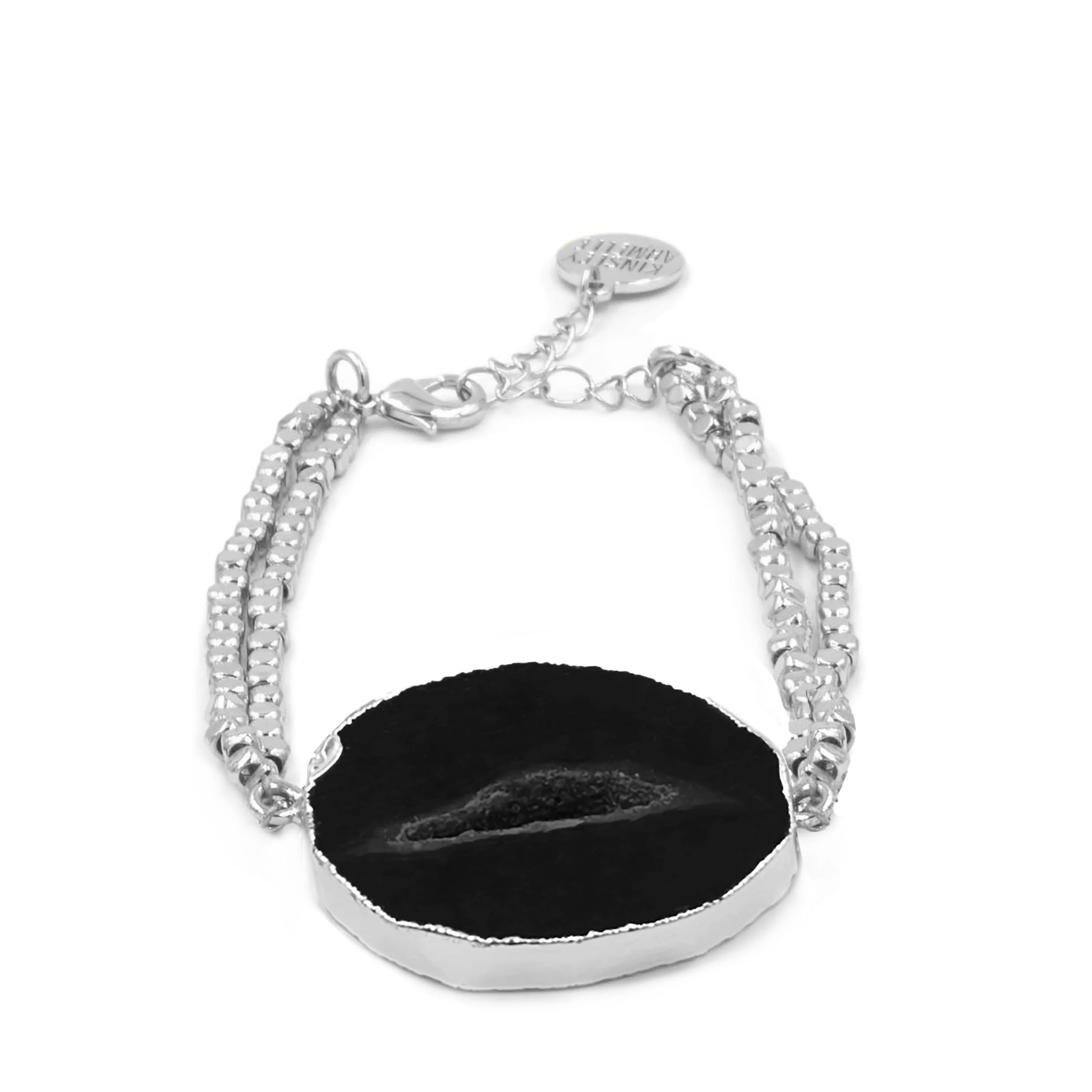 Agate Collection - Silver Slate Bracelet