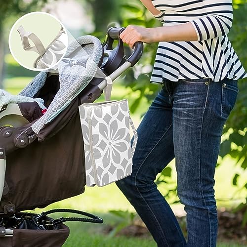 Geometric Floral Portable Diaper Changing Pad Waterproof Travel Baby Changing Pad Foldable Diaper Pad Changing Mat for Baby