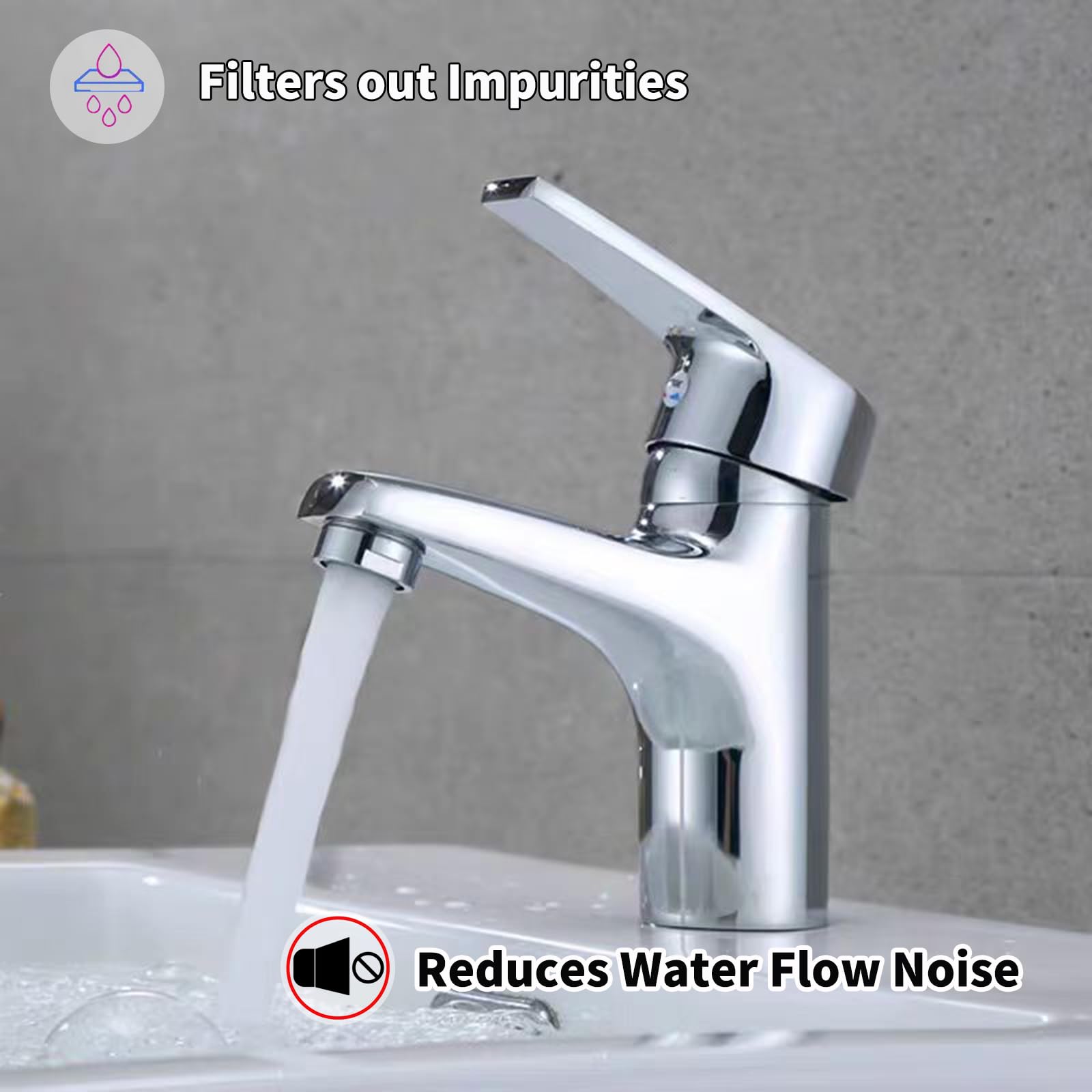 TSBSHum Bathroom Sink Aerator,2.2 GPM Faucet Aerator, Made of Solid Brass and Stainless Steel,15/16 Inch Male Thread Faucet Replacement with Gasket,For Kitchen and Bathroom,6PCS(Silvery)