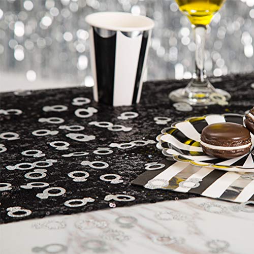 MOWO Silver Diamond Ring Paper Confetti Table Decor and Event Decor, Silver Glitter, 200 Count
