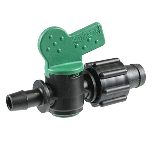 Sustainable Village Perma-Loc 5/8" Drip Tape x 8mm Barb Tubing Takeoff Adapter Valve (5 Pack) | Connect Drip Tape to Poly Tubing | Drip Irrigation Parts | Garden, Lawn, Greenhouse, Hose Supplies