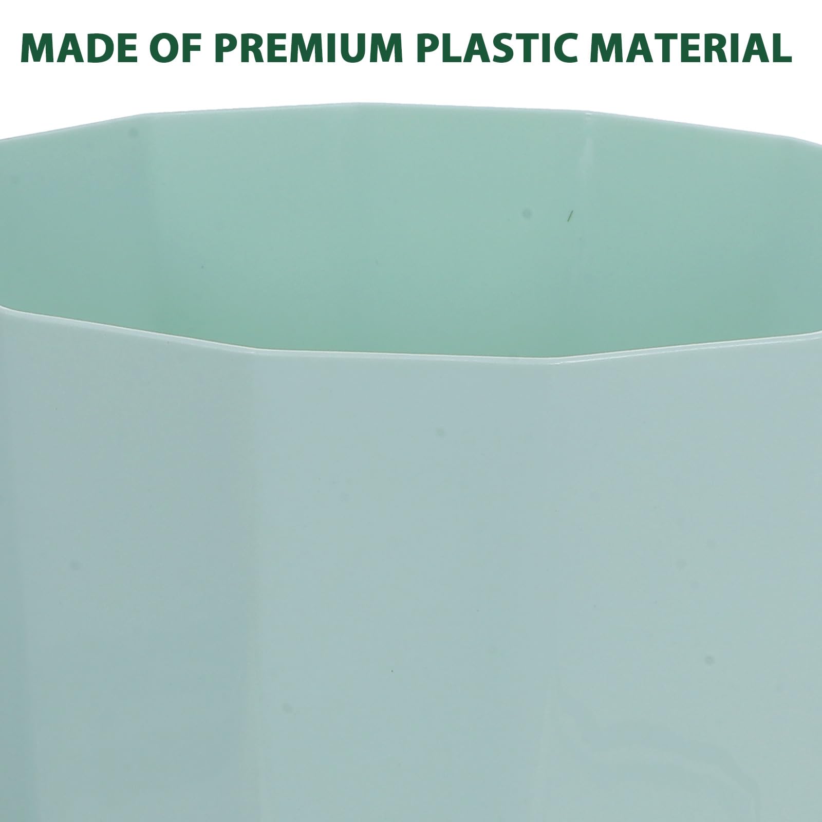 Zerodeko Plastic Trash Can, Open-Top, Green, 12-Inch Diameter, 6-Inch Height, 3.5-Gallon Capacity