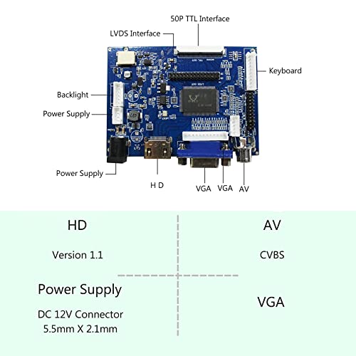 VSDISPLAY HDMI VGA 2AV LVDs Controller Board for B140XW01 N140BGE-L31 HT140WXB B156XTN02 N156BGE-L21 NT156WHM-N50 14" 15.6'' 1366x768 40Pin LED LCD Panel