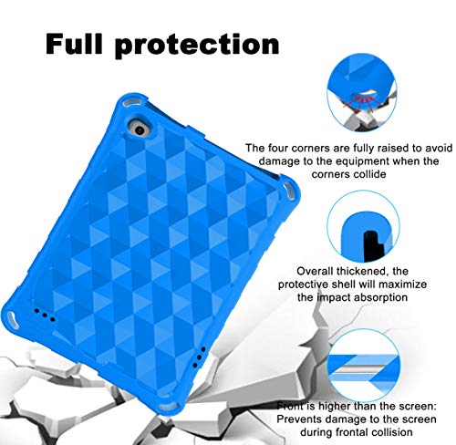 Fire 7 Tablet Case for Kids,Not Compatible with 2022 New, OQDDQO Extra Thick Protective Layer Double-Layer Shockproof in Four Corners Compatible with 9/7/5th Generation 2019/2017/2015 Release (Blue)