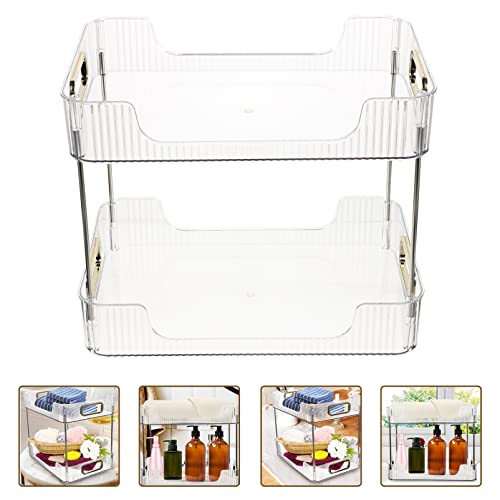 Cabilock Bathroom Organizer Countertop Shelf Bracket Bathroom Shelf Tiered Vanity Shelf Organizer Holder 2-Tier Versatile Kitchen Rack Bathroom Organizer Countertop Shelf Bracket