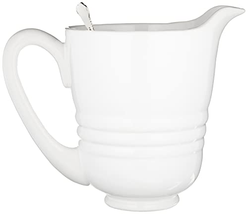 Mud Pie - 4551021 Mud Pie Ceramic Bloody Mary Pitcher Set 80 oz, 8.25 X 6.25, White