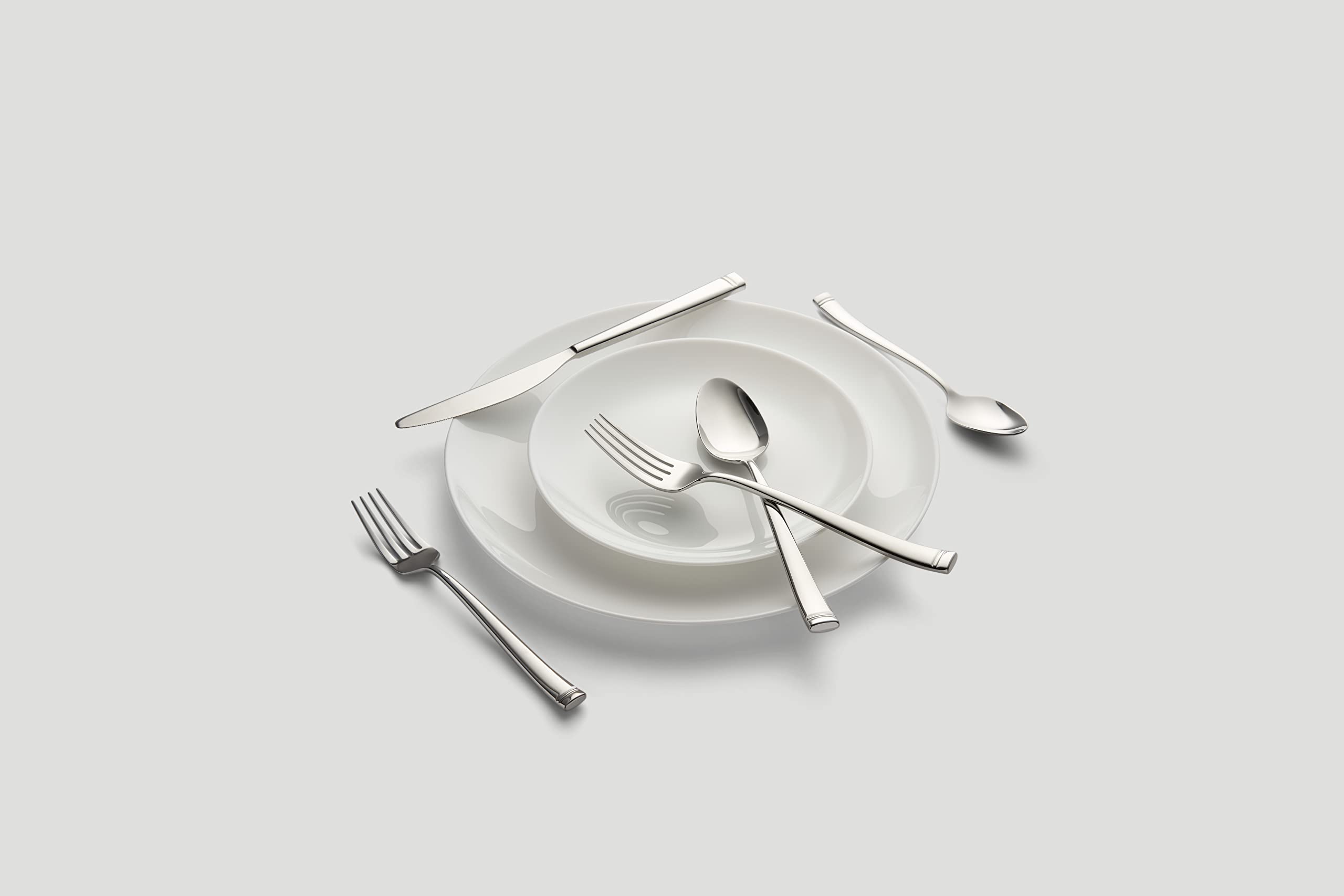 Cambridge Silversmiths Kingsland Mirror 20 Piece Flatware Set, Service for Four, silver