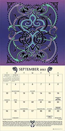 Celtic Mandala 2023 Wall Calendar: Earth Mysteries & Mythology by Jen Delyth | 12" x 24" Open | Amber Lotus Publishing