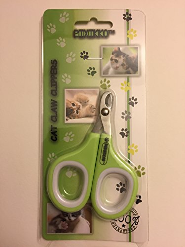 Pixikko Cat Nail Clippers - Small Animals, Kittens, Puppies - Professional Grade Stainless Steel Blade with Sturdy Non-Slip Grip Handles