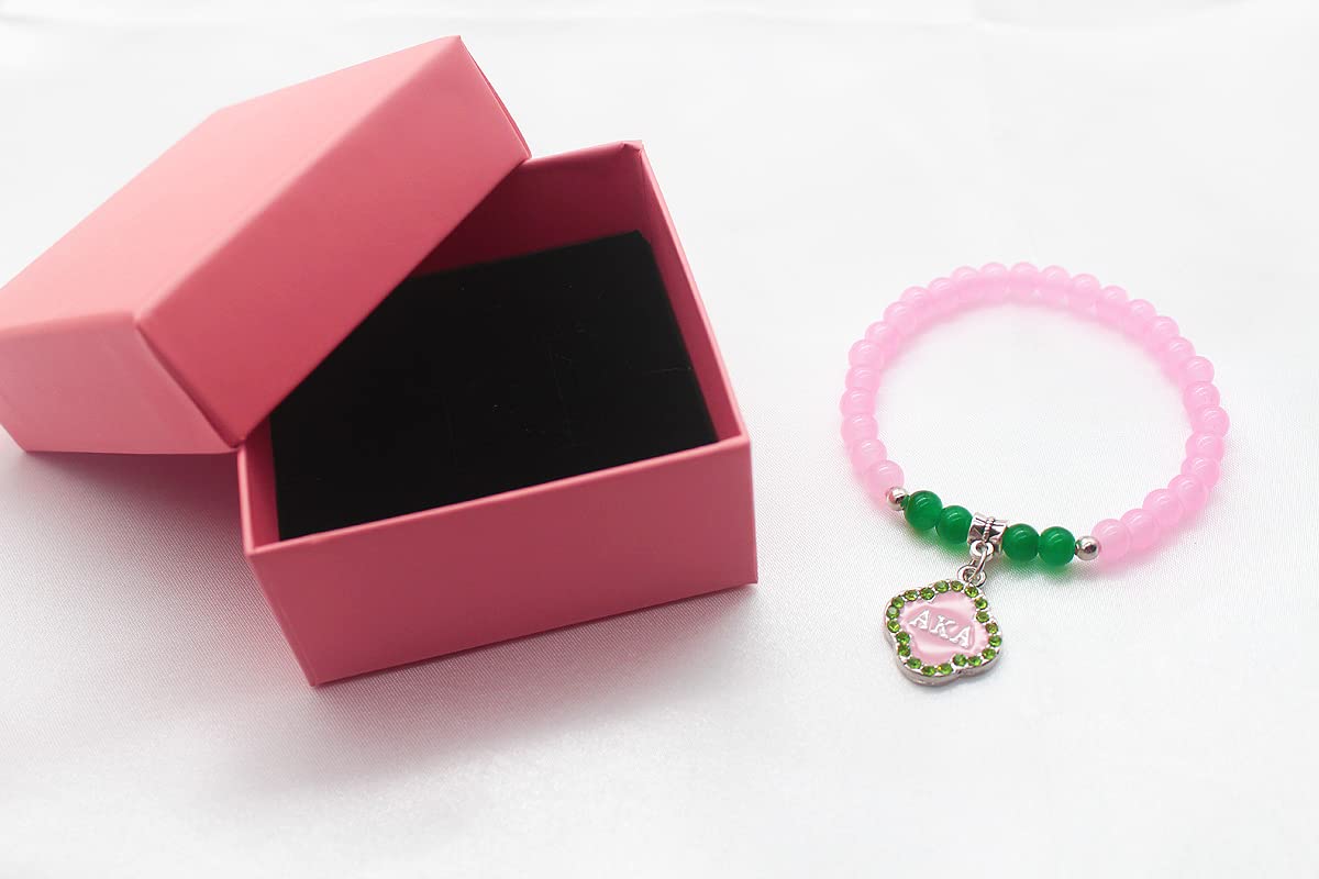 Akash Bracelet For Women Girls Sorority Gift Pearl Bracelets In Pink Gift Box, One Size
