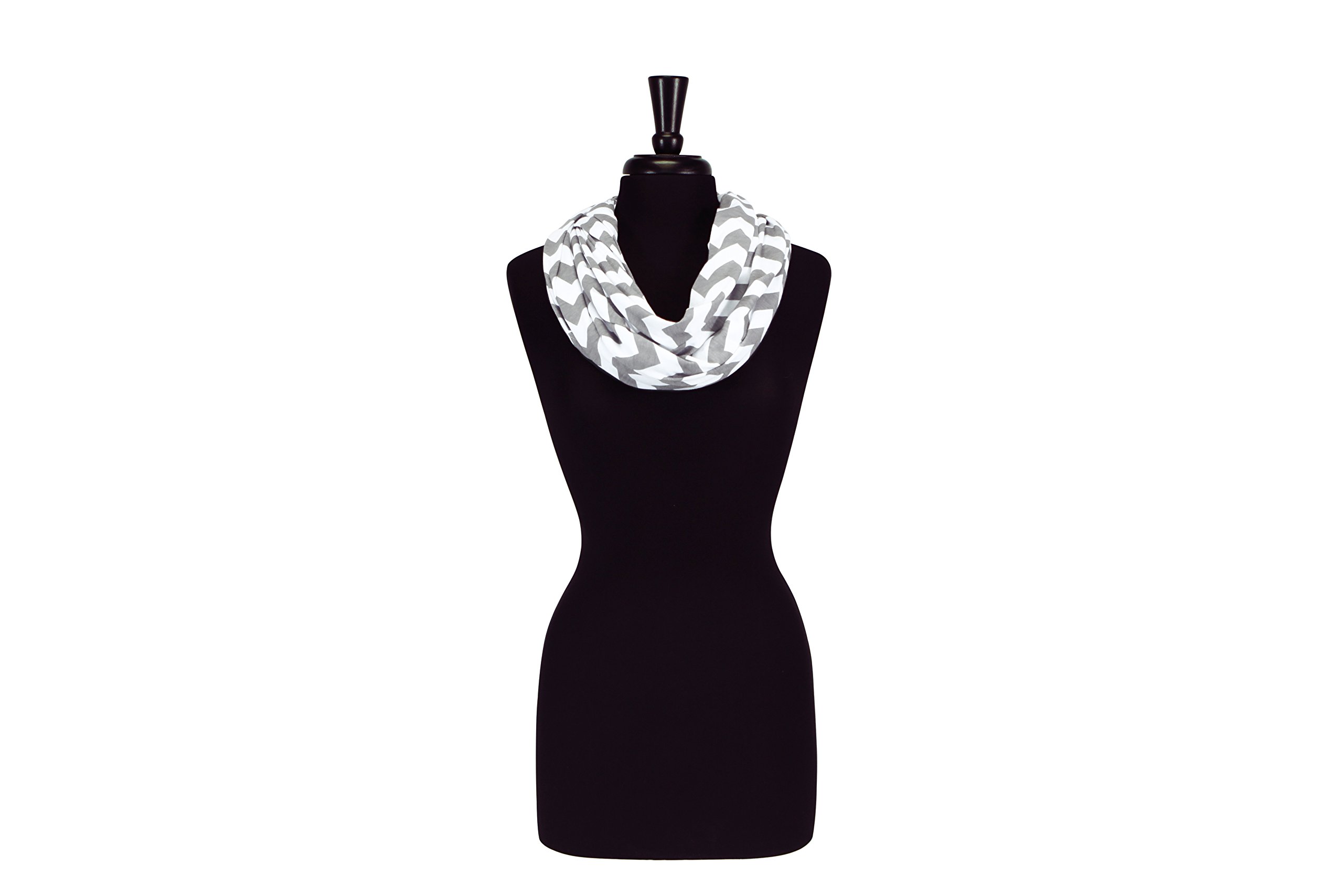 Itzy Ritzy Breastfeeding Cover and Infinity Nursing Scarf β Nursing Cover Can Be Worn as a Scarf and Provides Full Coverage While Nursing Baby, Gray Chevron