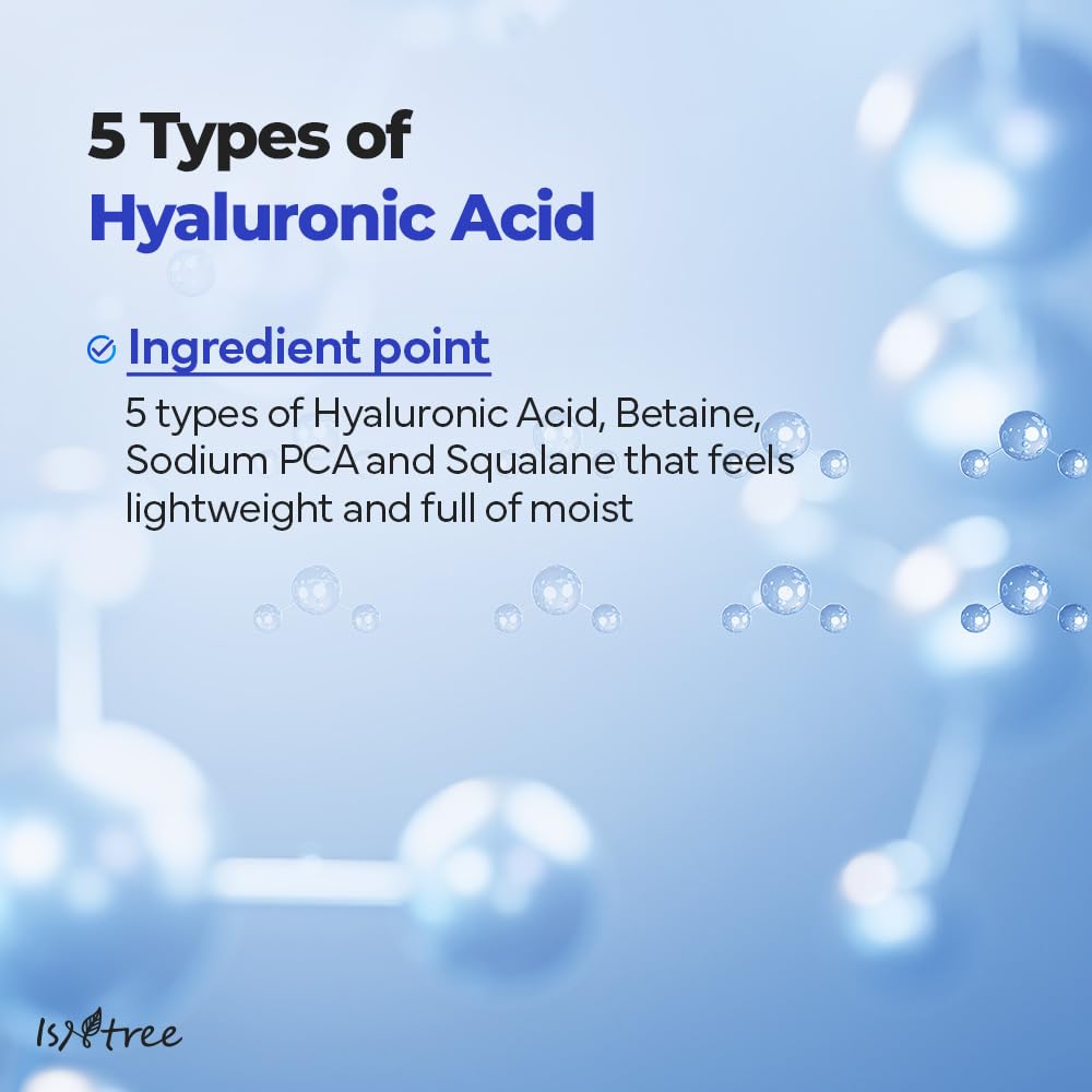 IsNtree Hyaluronic Acid Aqua Gel Cream 100ml, 3.38 fl.oz | Lightweight Hydrating Gel | Quick Absorbing Moisturizer | Korean Skincare