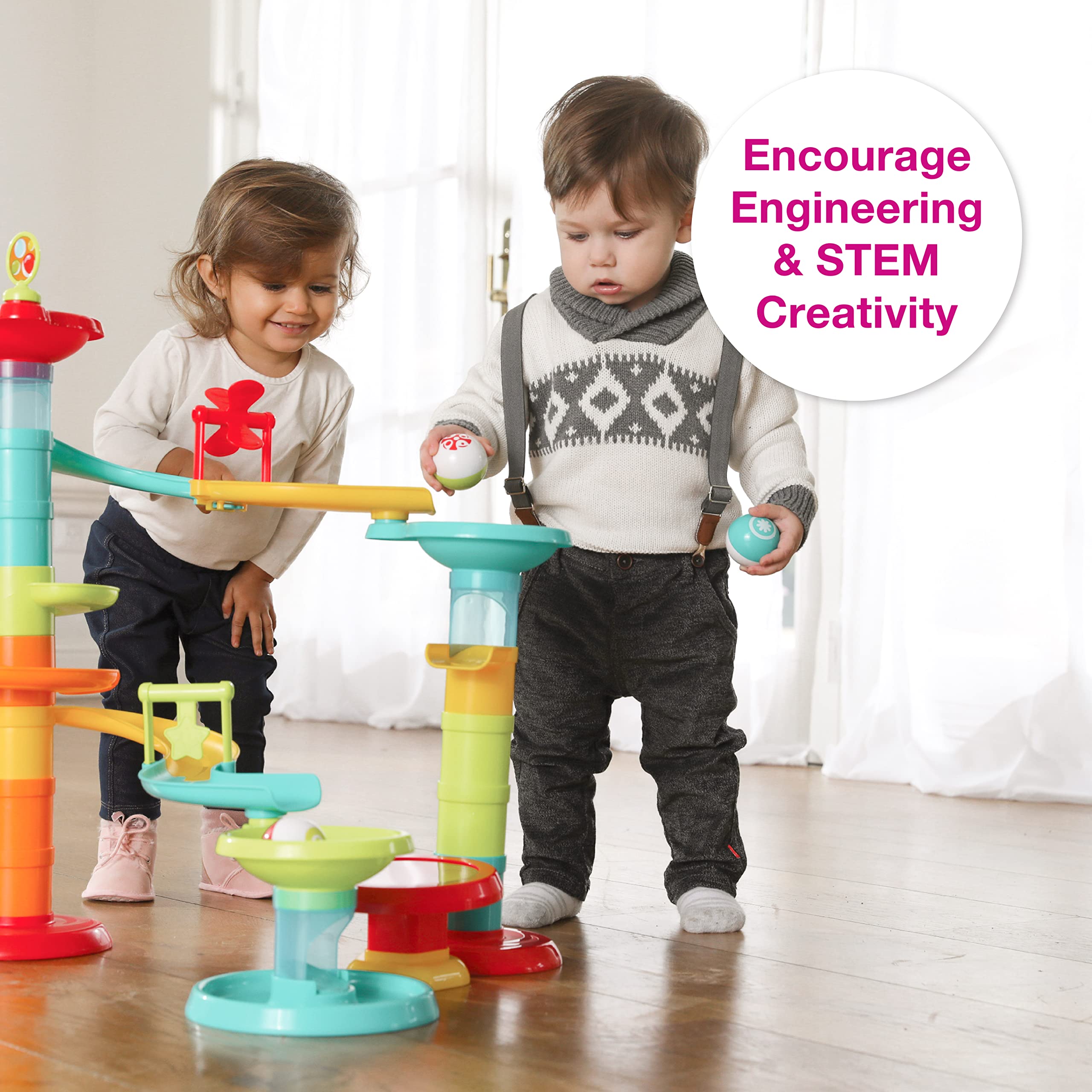 Edushape Bounce A Marble Racetracks, 30Piece Set (809801)
