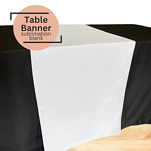 Get Snappin Table Runner, White 100% Polyester Sublimation Blanks, Screen Print Blank, Table Decor, Party Decor, Vendor Booth, Blank Banner (2' x 6', 1pc)