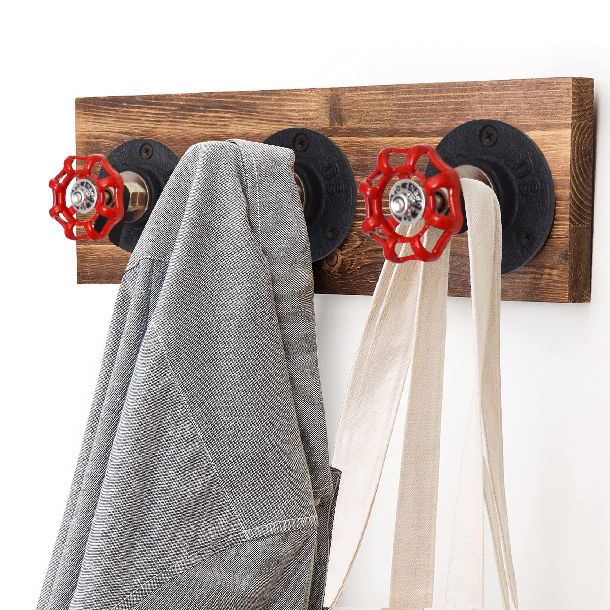 DSDS 3 Pcs Industrial Pipe Coat Hook Racks Wall Mounted Clothing Racks with Hardware for Home