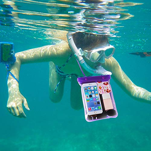 FECEDY 4 Packs Universal Waterproof Case Big Phone Dry Bag Pouch Tablet case for 2pcs iPhone 14 13 12 11 Pro Xs/XR/X/Max Plus Samsung Galaxy and Fits Smartphones Multicolor