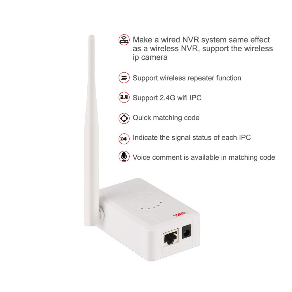 Tonton WiFi Range Extender for Wireless Security Camera System, NVR and IP Camera(Power Supply Included)